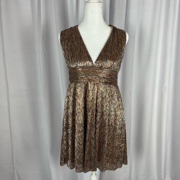 Lux La | Dresses | Lux La Metallic Sleeveless Mini Dress Flawed Medium ...